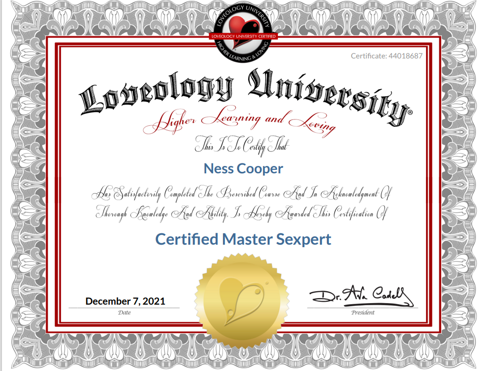 Ness Cooper Sex and Relationship Expert - Ness Cooper